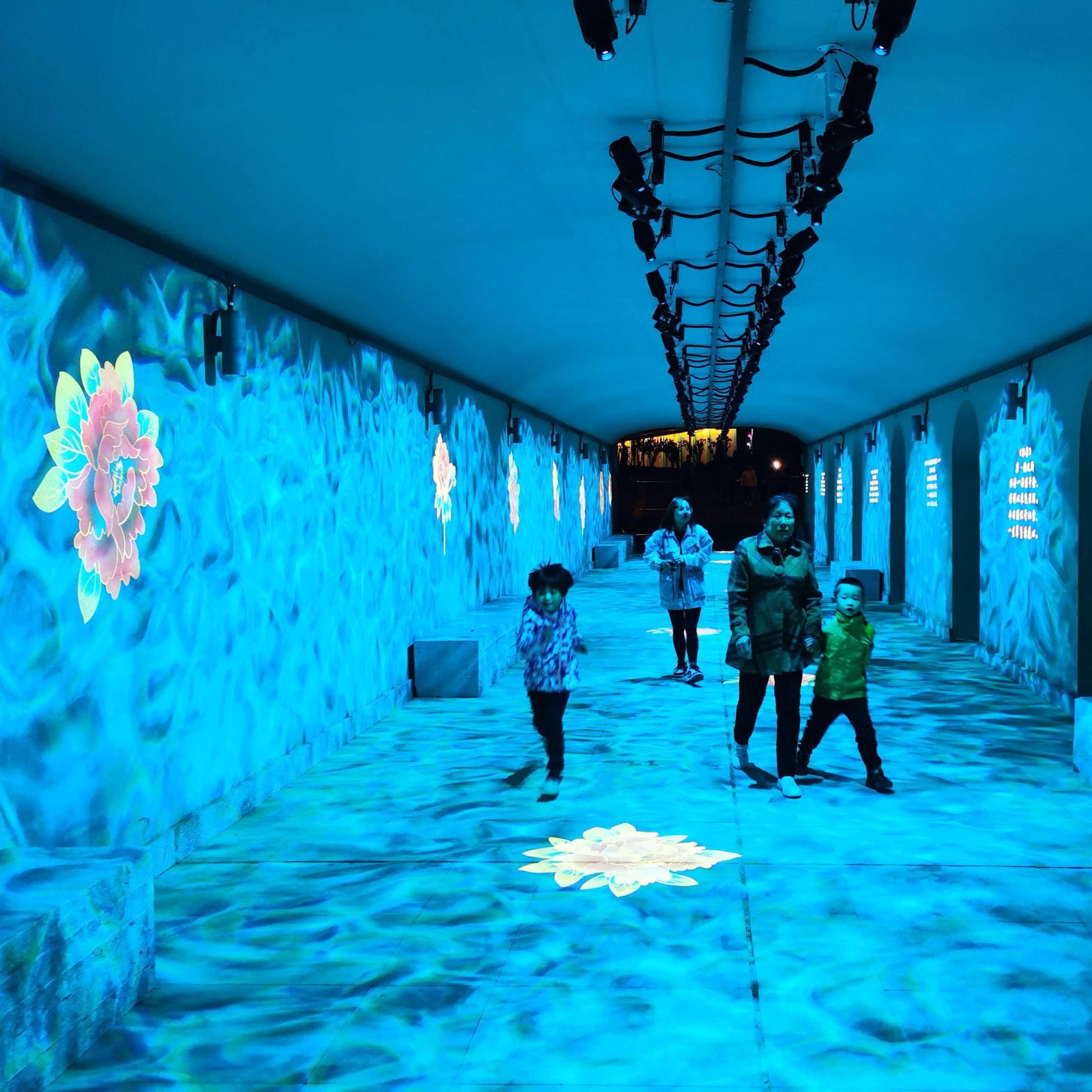 Comparison of the effect of indoor water wave projector and outdoor ...