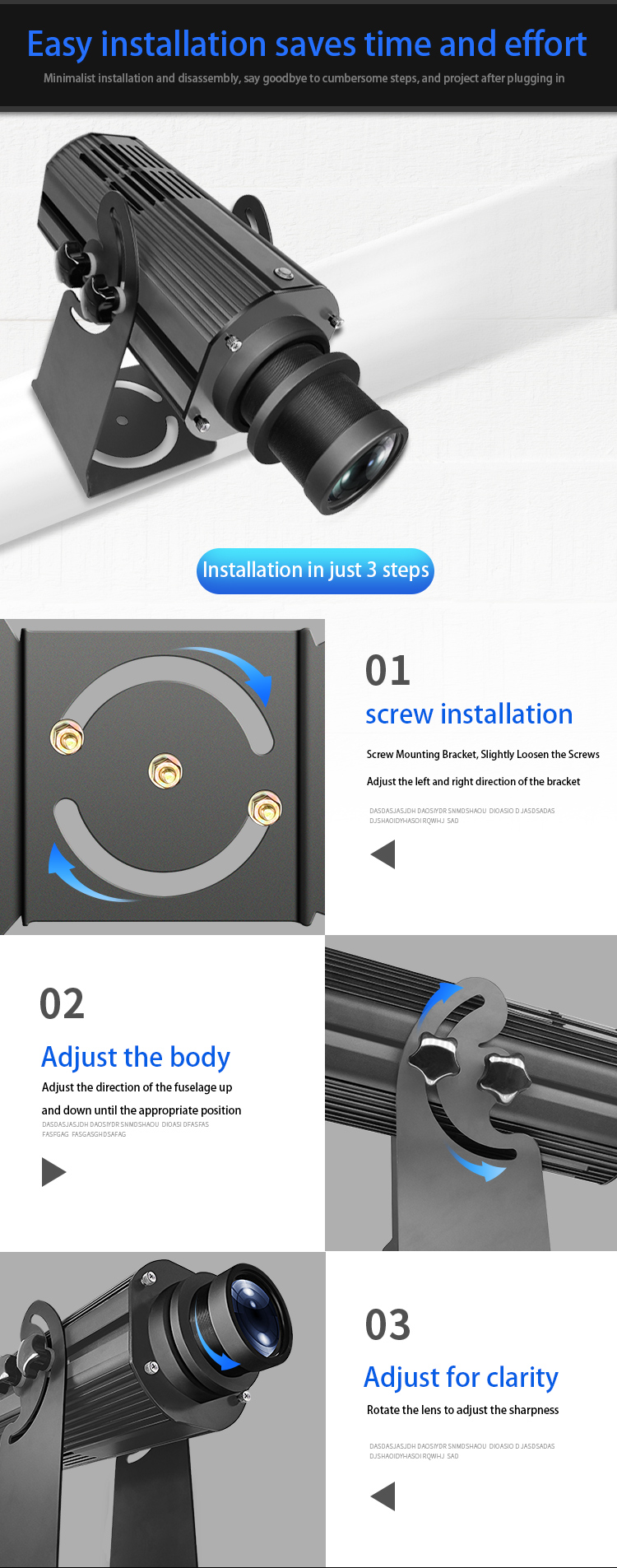 Led Gobo Projector 300W Waterproof Outdoor Gobo Image Projector For ...