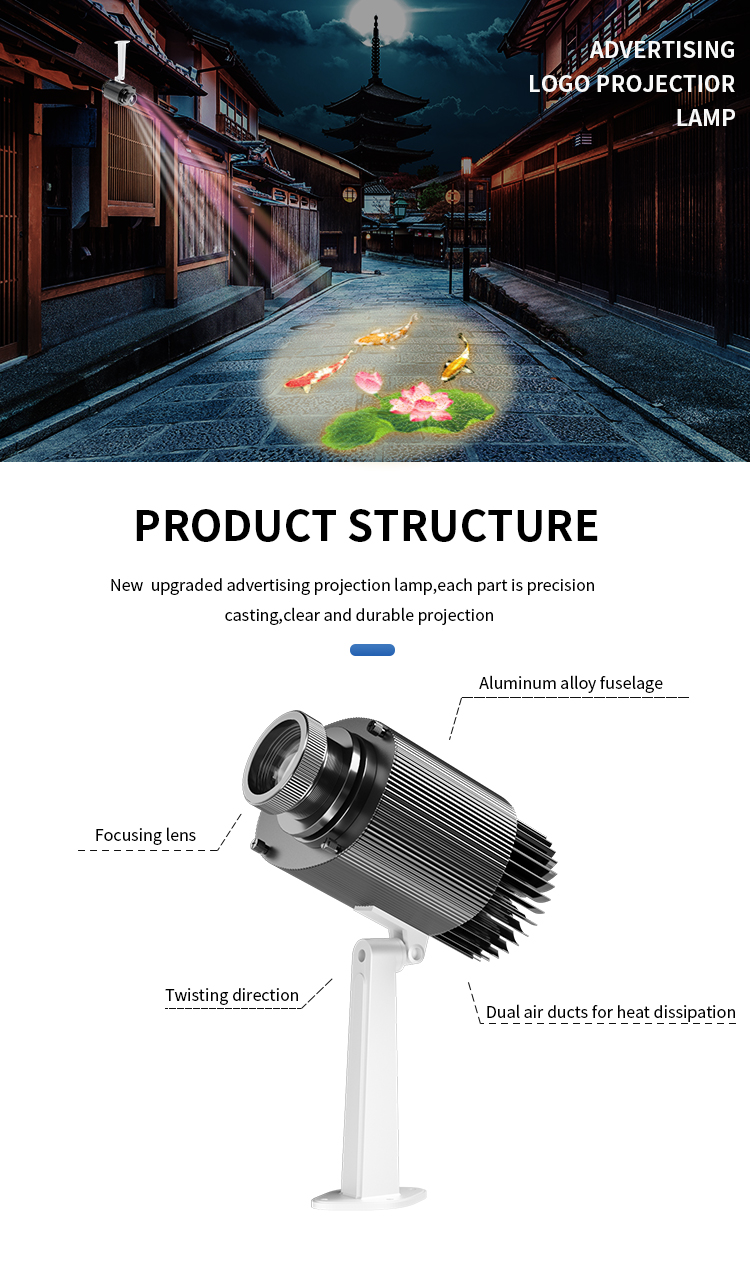 Led Outdoor Ip67 Waterproof Sign Projector Rotating Static Projection ...