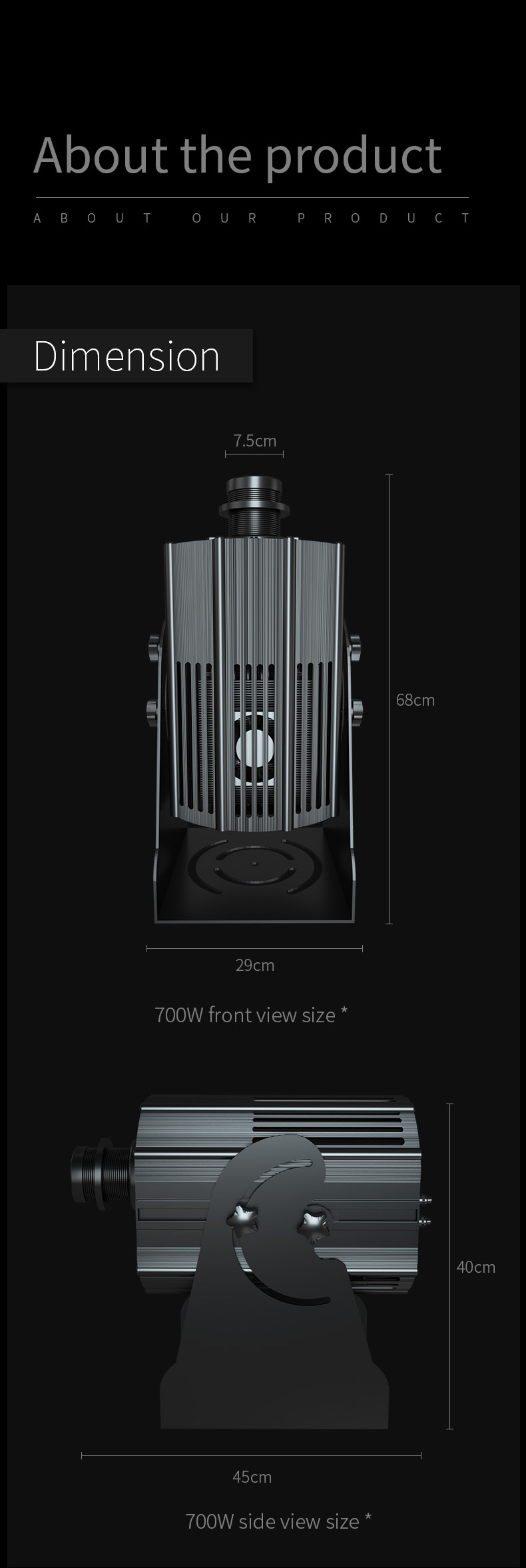 500W industrial high-power outdoor custom logo pattern text LED wall ...