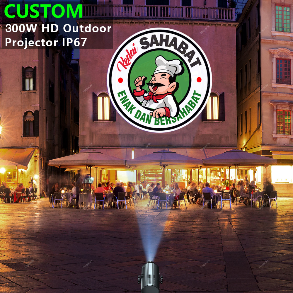 150-300W Waterproof LED Logo Gobo Projector Mountable IP67 Advertising ...