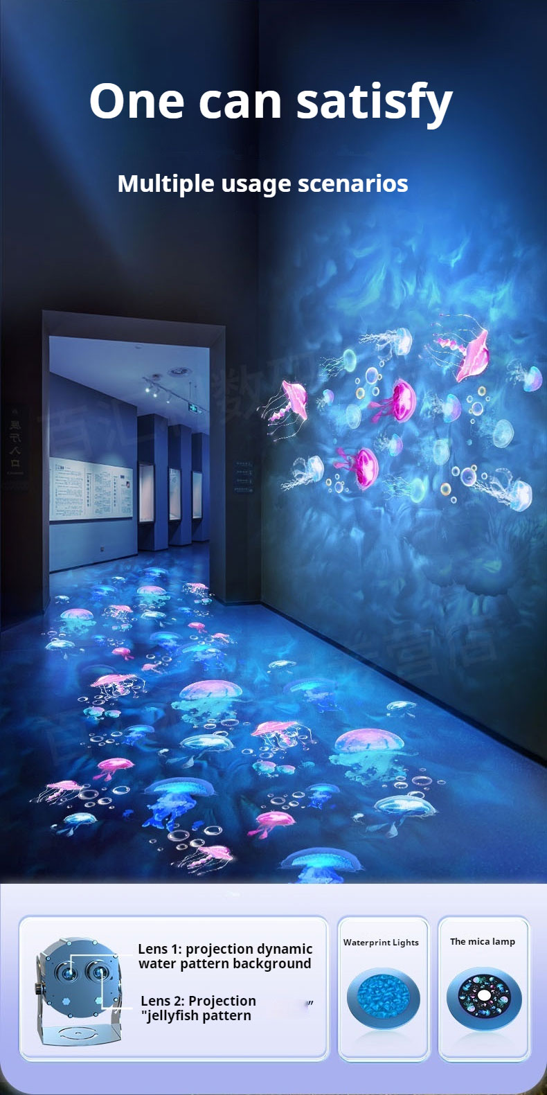 Projection spotlight of the Ocean World with dynamic water ripple ...