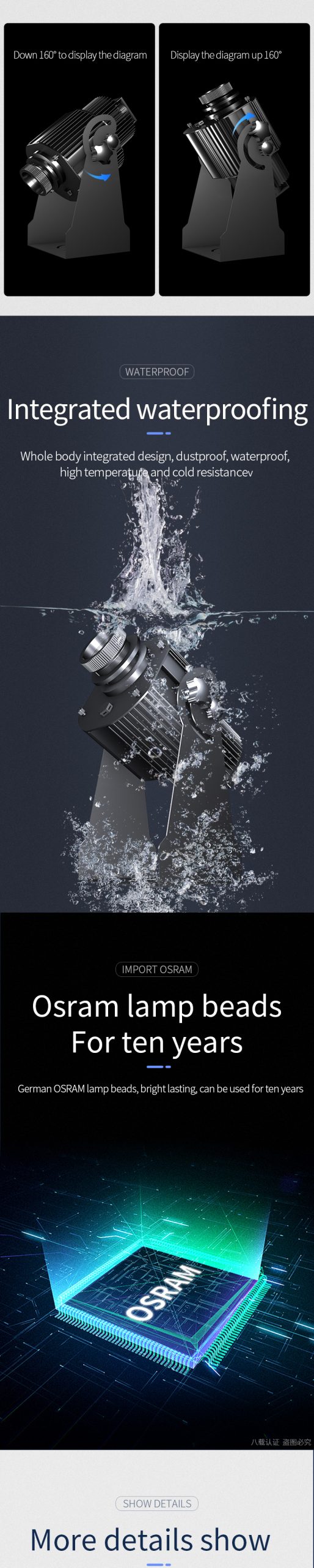 Outdoor Waterproof 150w Rotating Gobo Projector Custom Led Advertising ...