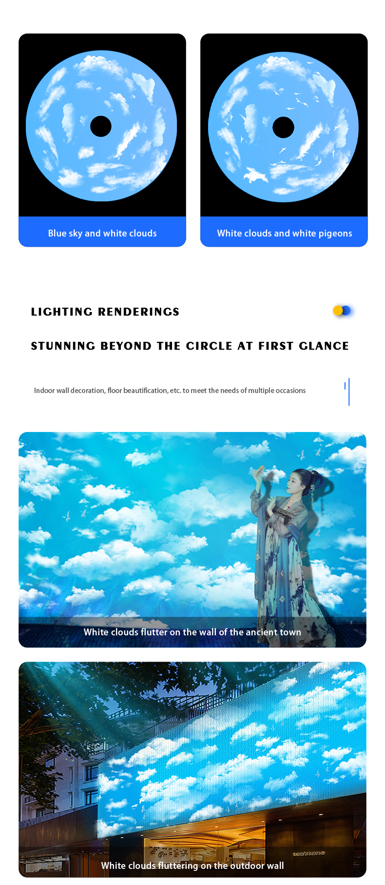 85w Blue sky and white clouds dynamic advertising projection lamp ...